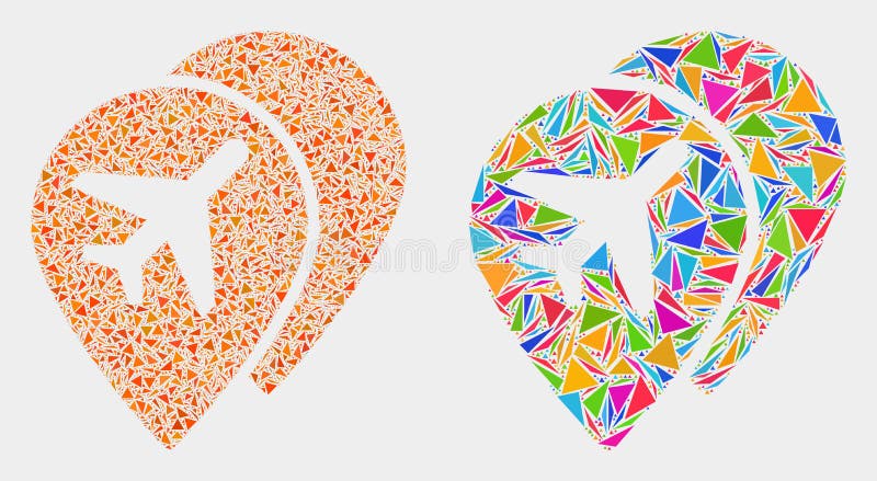 Vector Airport Map Markers Mosaic Icon of Triangle Items Stock Vector ...