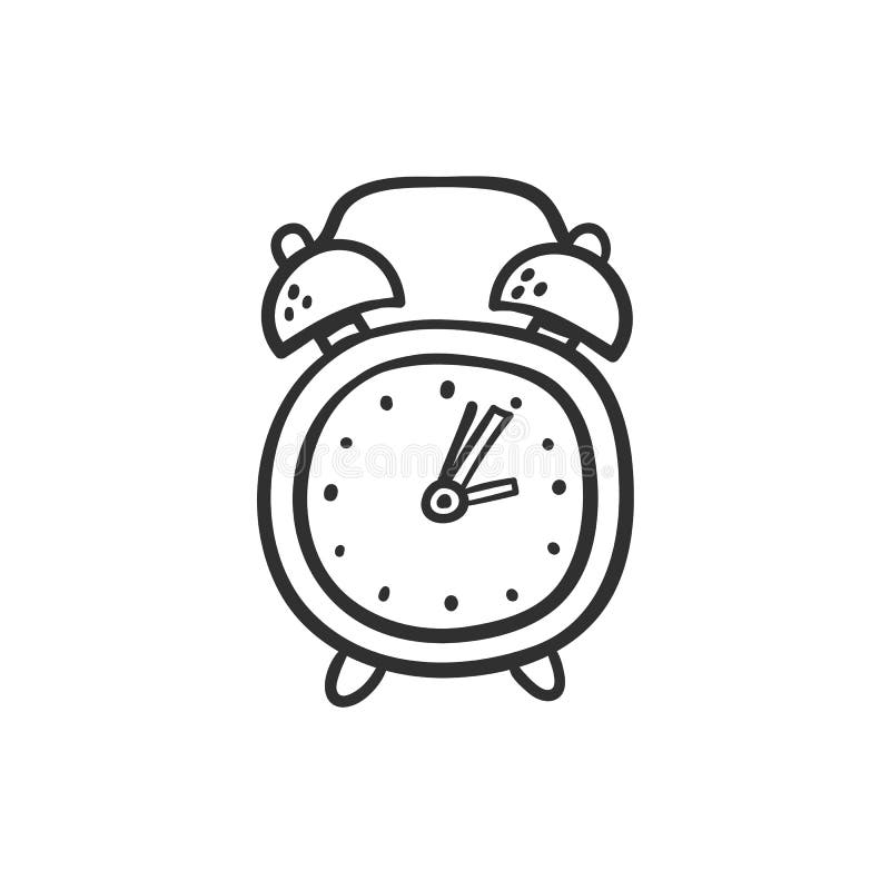 Vector Alarm Clock. Sketch Contour Doodle Black White Illustration ... Vector Alarm Clock. Sketch Contour Doodle Black White Illustration ...