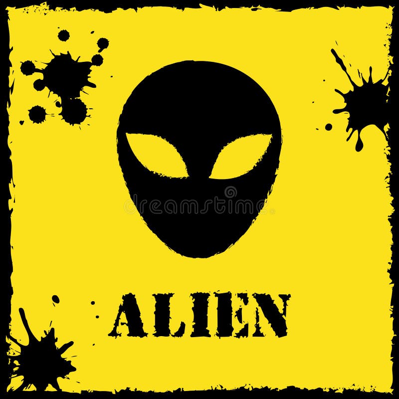 Vector Alien Hunter Logo On Red Yellow Stock Vector - Illustration of ...