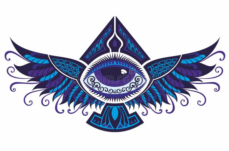 Vector All Seeing Eye of God with Bird Wings Stock Vector ...