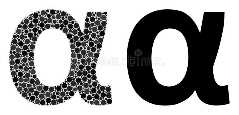 Vector Alpha Greek Lowercase Symbol Composition of Small Circles Stock ...