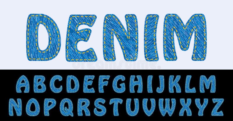 Jeans alphabet stock vector. Illustration of vintage - 301367938