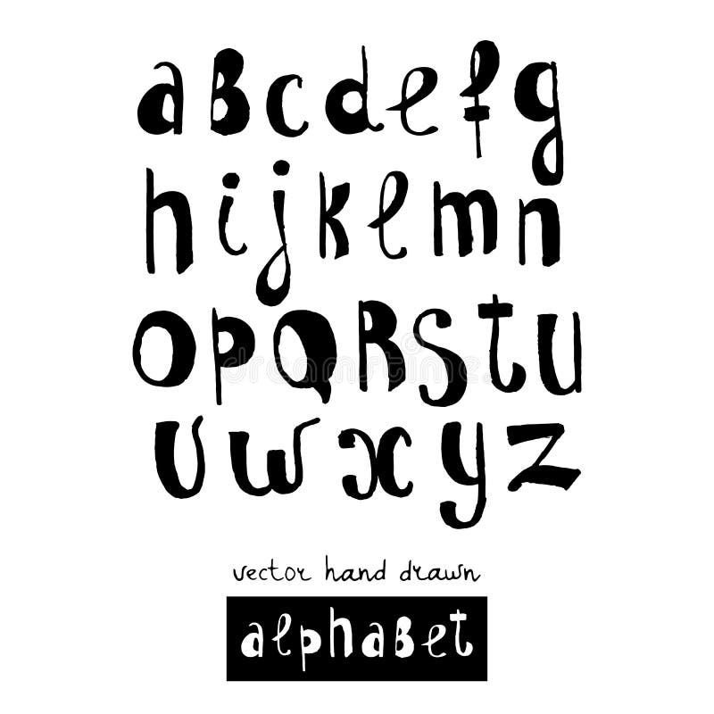 Vector Alphabet.Calligraphy, Lettering Stock Illustration ...