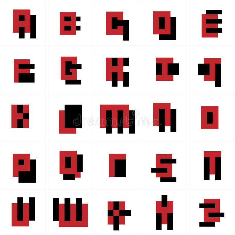 Vector Alphabet Design Set-Minimalist Style.Vector Set Illustration ...