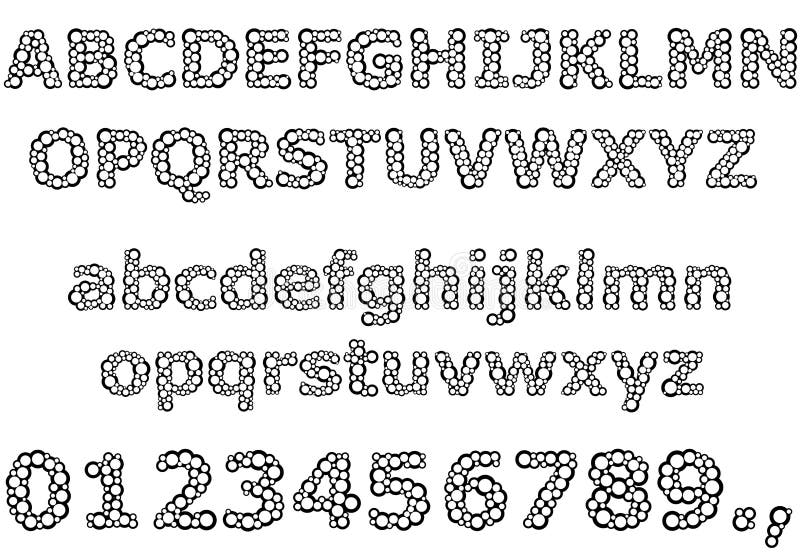 Vector Alphabet and Digits of Small Circles. Stock Vector ...