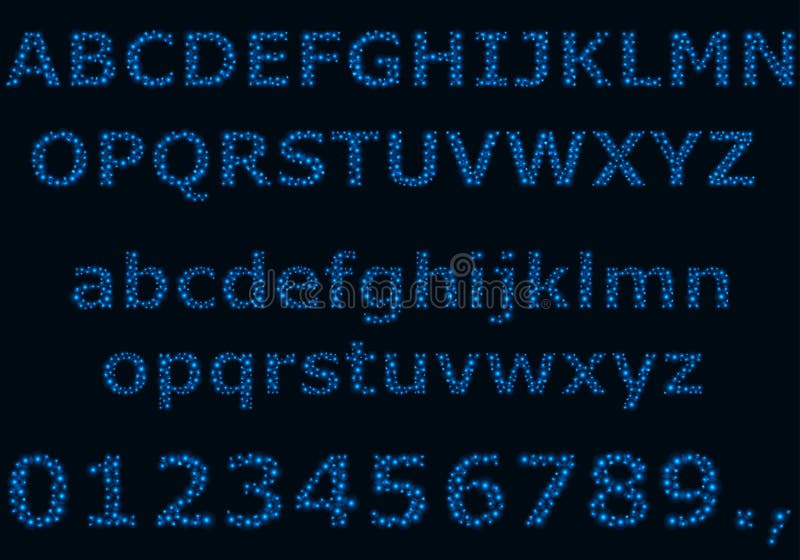 Vector Alphabet and Digits of Small Circles. Stock Vector ...