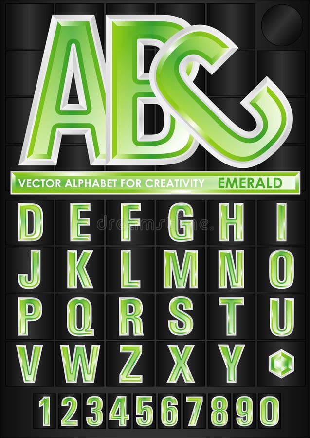 Vector alphabet emerald stock vector. Illustration of design - 27661417