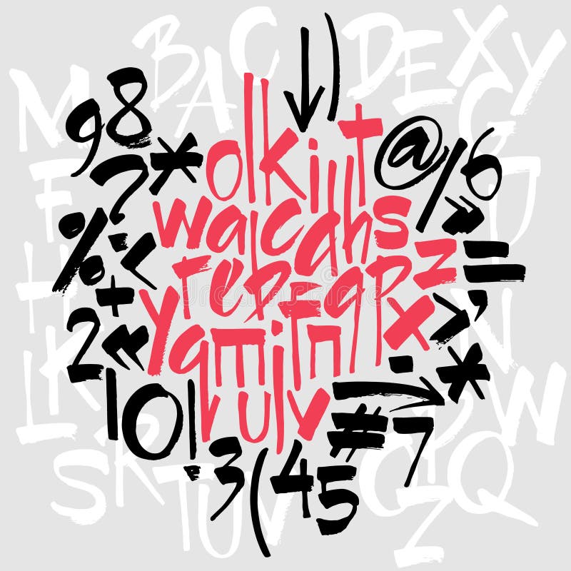 Vector Alphabet. Hand Drawn Letters Stock Vector - Illustration of ...