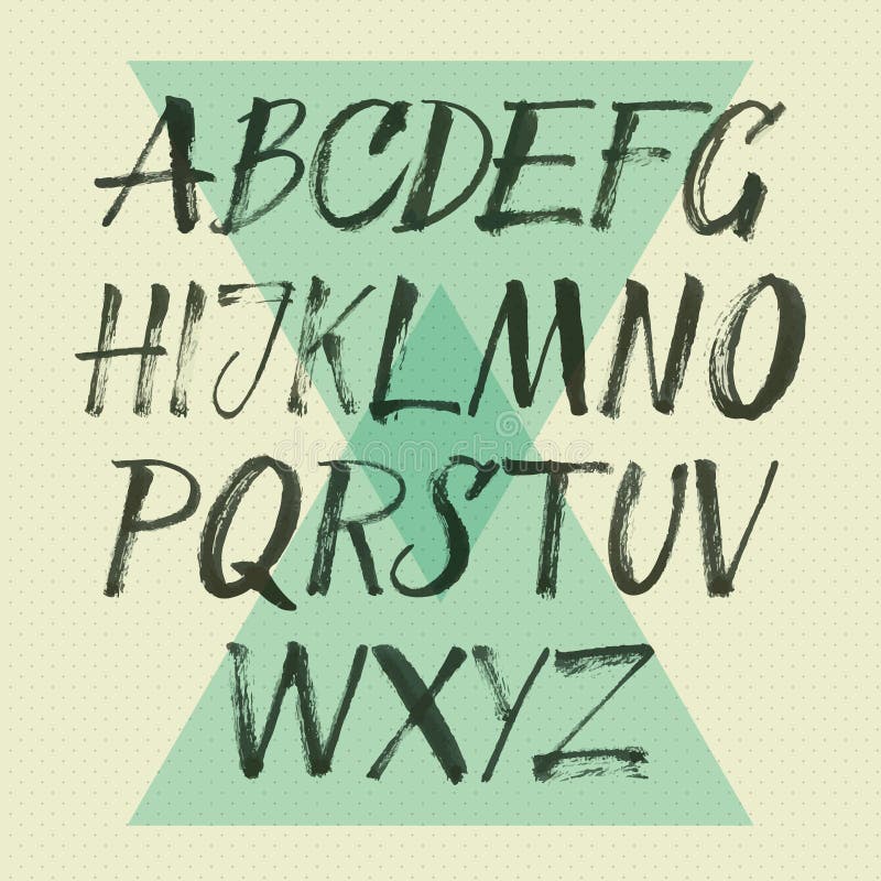 Vector Alphabet. Hand Drawn Letters Stock Vector - Illustration of sign ...