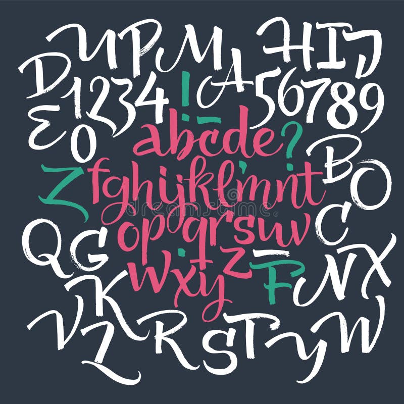 Vector Alphabet. Hand Drawn Letters Stock Vector - Illustration of sign ...