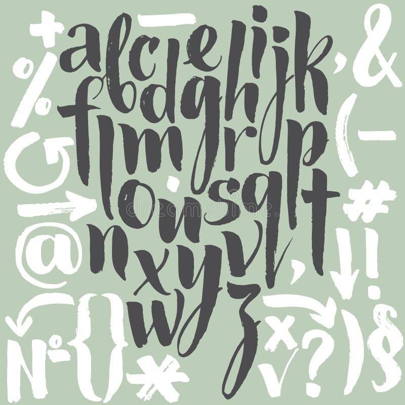 Vector Alphabet. Hand Drawn Letters Stock Vector - Illustration of ...