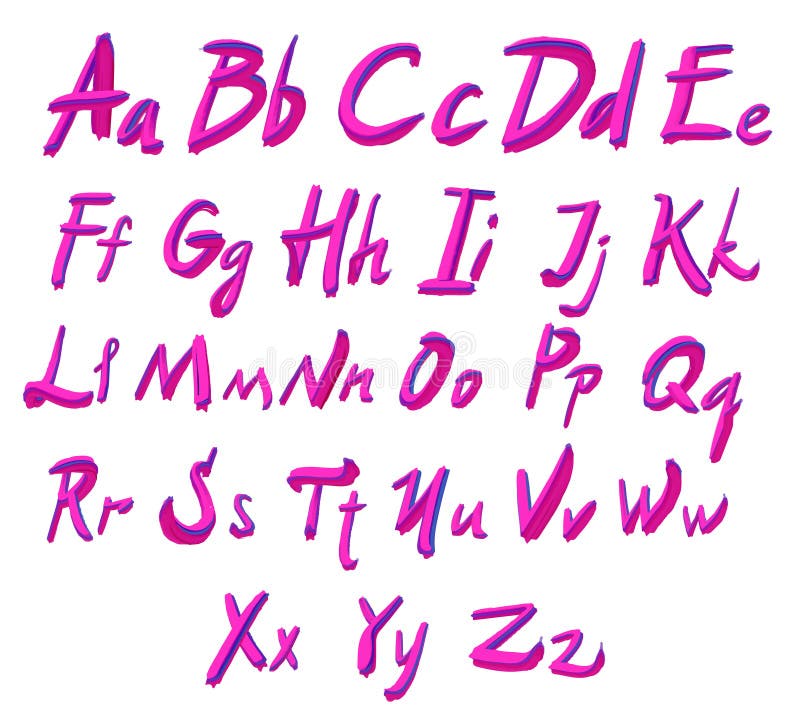 Vector Alphabet. Hand Drawn Letters Stock Vector - Illustration of ...