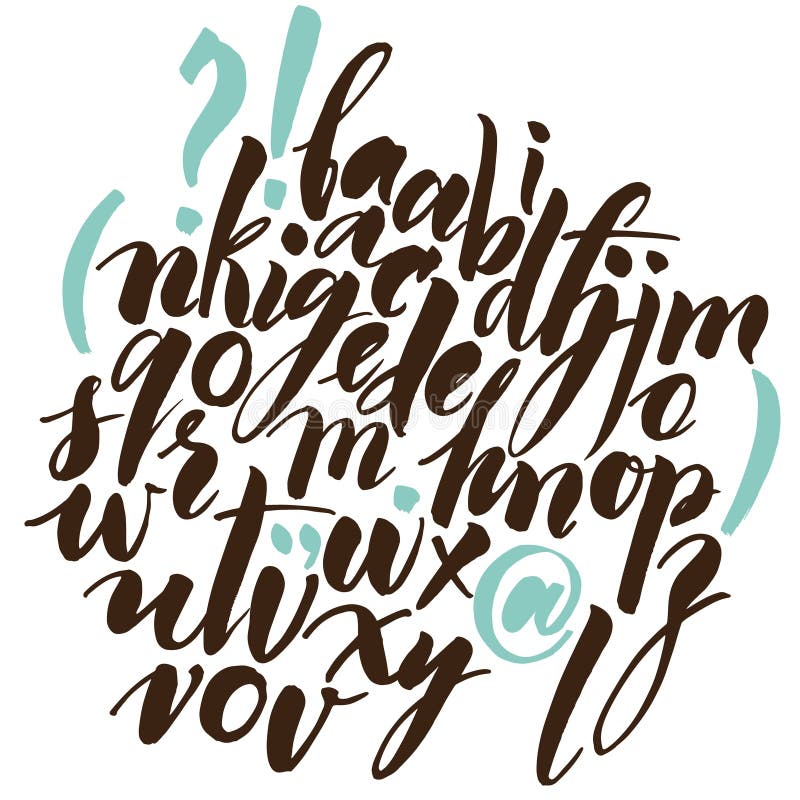 Vector Alphabet. Hand Drawn Letters Stock Vector - Illustration of ...