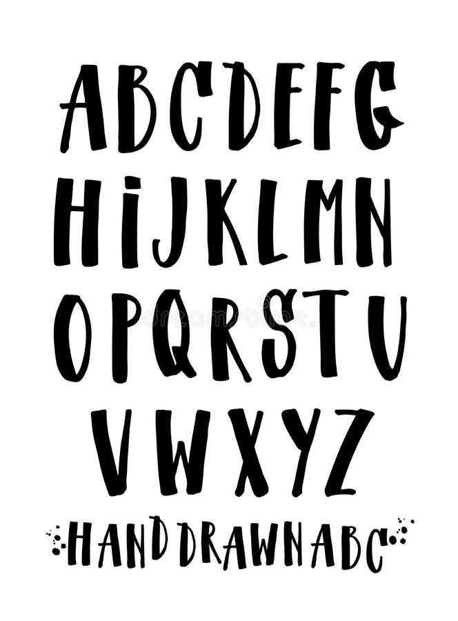 Vector Alphabet. Hand Drawn Letters. Letters of the Alphabet Written ...