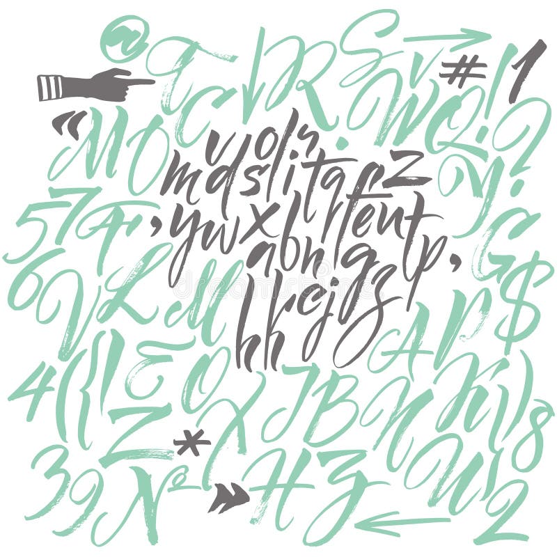 Vector Alphabet. Hand Drawn Letters Stock Vector - Illustration of sign ...