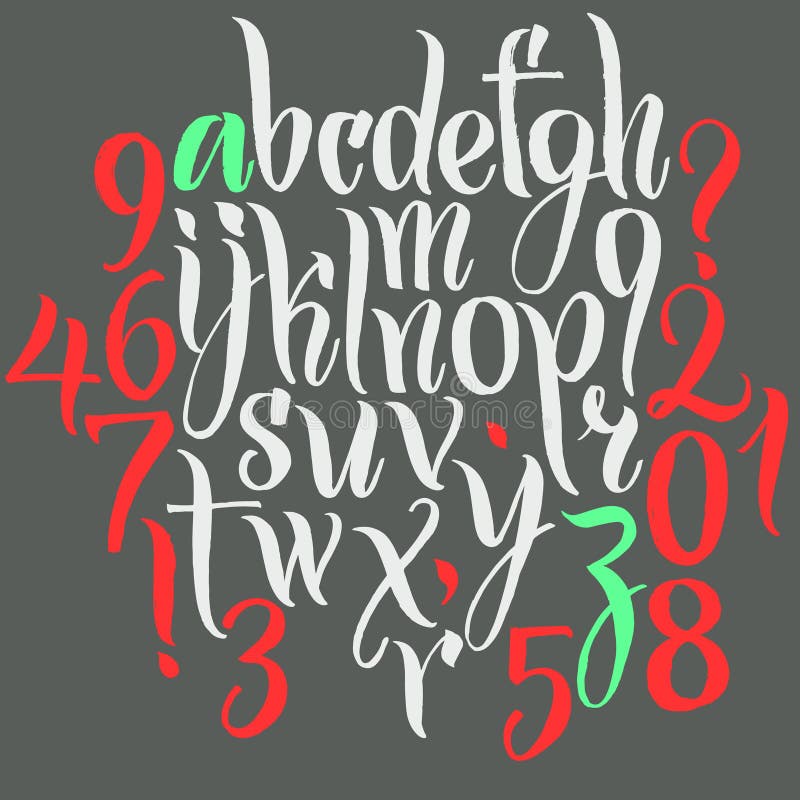 Vector Alphabet. Hand Drawn Letters Stock Vector - Illustration of ...