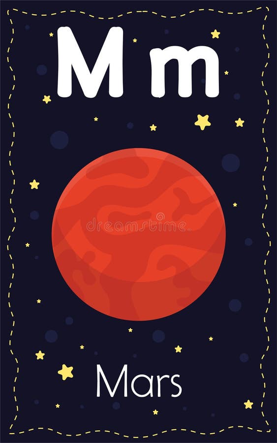 Vector Alphabet Letter a Mars Flashcard Stock Vector - Illustration of ...