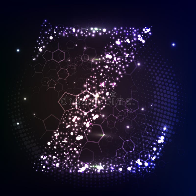 Vector Alphabet. Letter Z. Abstract Image of the Letter Z of a Starry ...