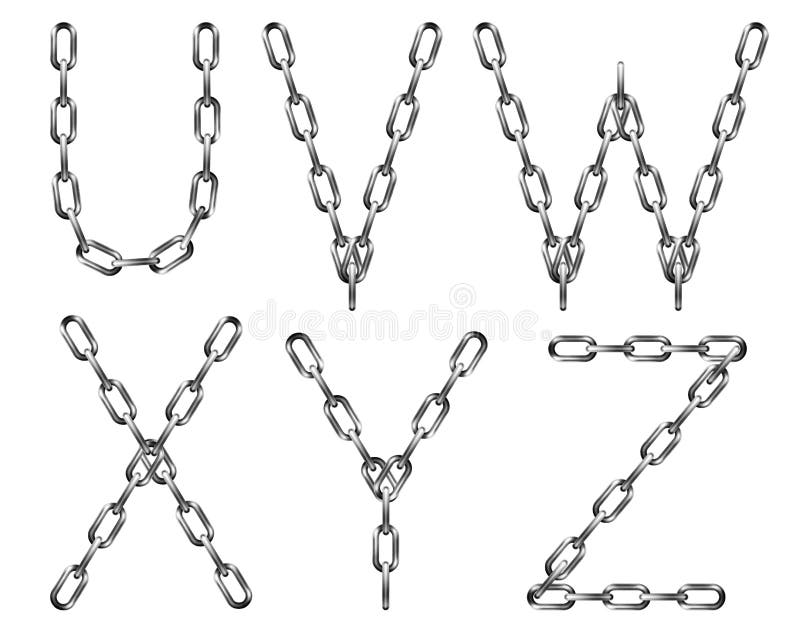 Vector Alphabet Letters Made from Metal Chain Stock Vector ...