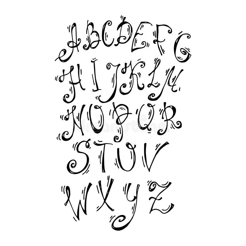 Vector Alphabet Letters Painted . ABC for Your Stock Vector ...