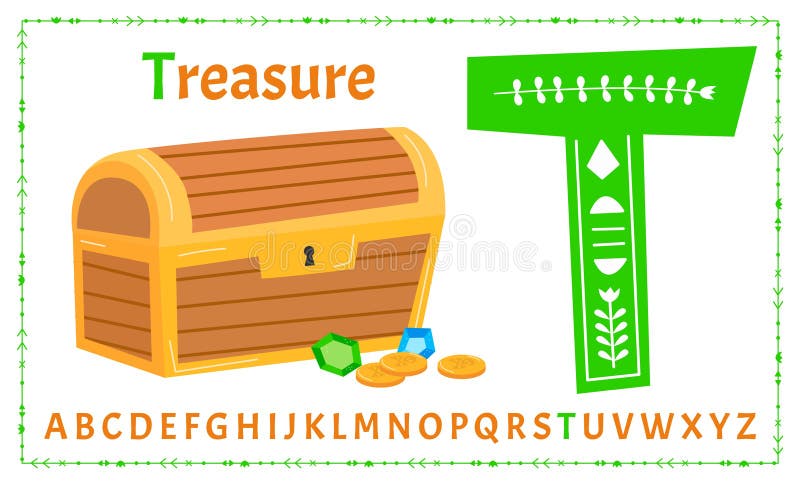 Vector Alphabet on Sea Pirate S Theme. Letter T Stock Vector ...