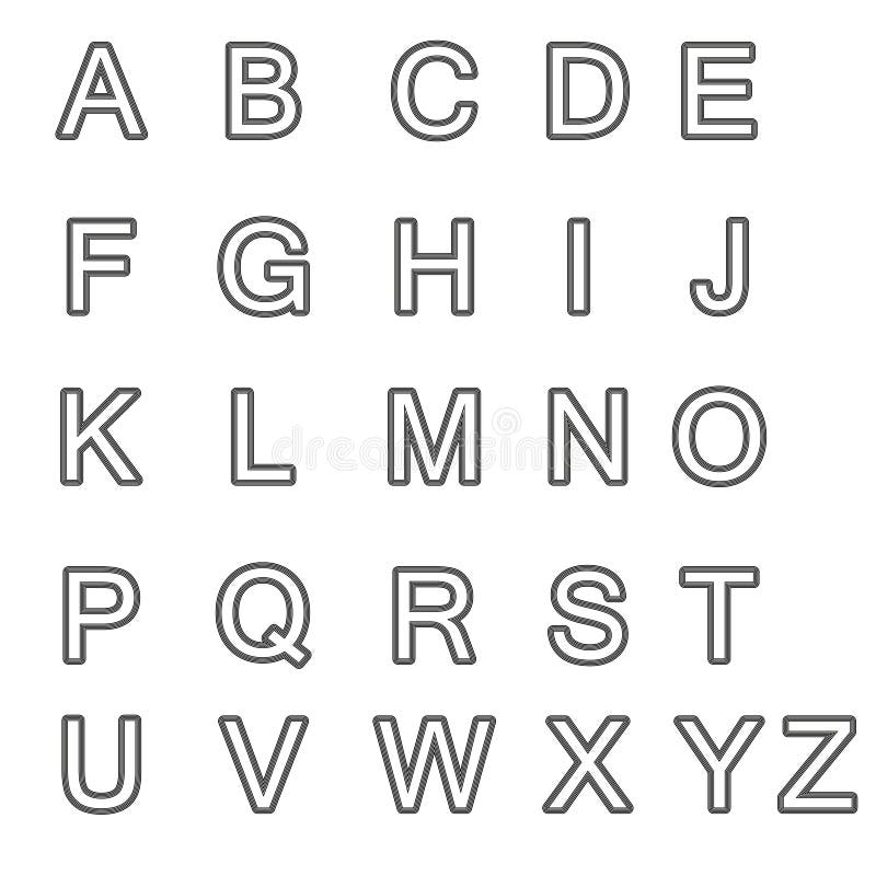 Vector Alphabet Set. Double Font Stock Vector - Illustration of school ...
