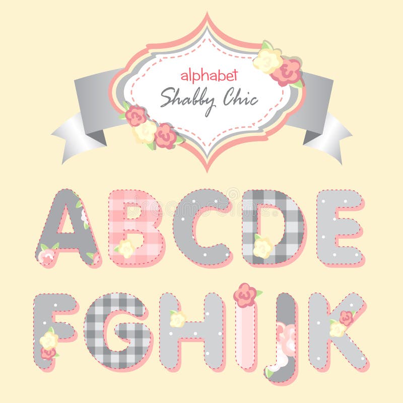 Vector Alphabet. Shabby Chic Stock Vector - Illustration of antiques ...