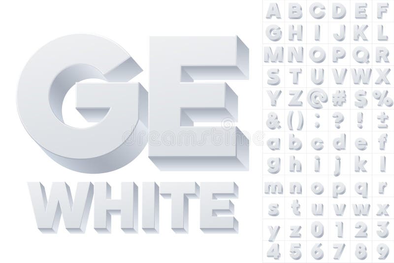 Vector Alphabet of Simple 3d Letters Stock Vector - Illustration of ...