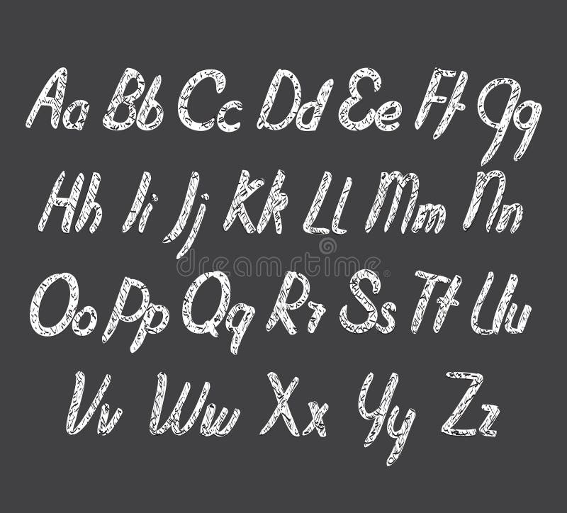 Alphabet. Hand Drawn Letters. Stock Vector - Illustration of bold, soft ...