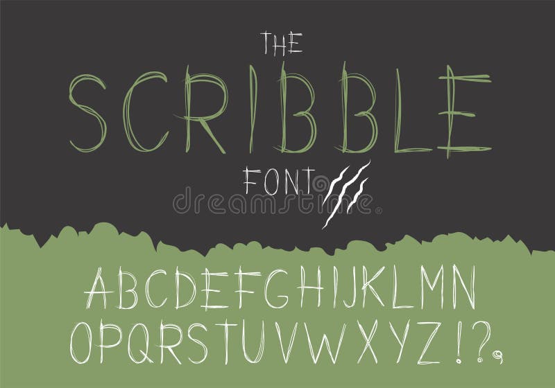 Vector Alphabet Uppercase Font Scribble Style Stock Illustration ...