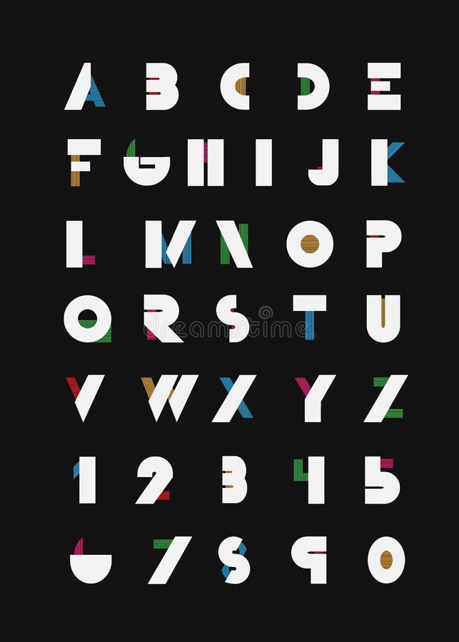 Vector alphabetic font stock vector. Illustration of type - 81830363