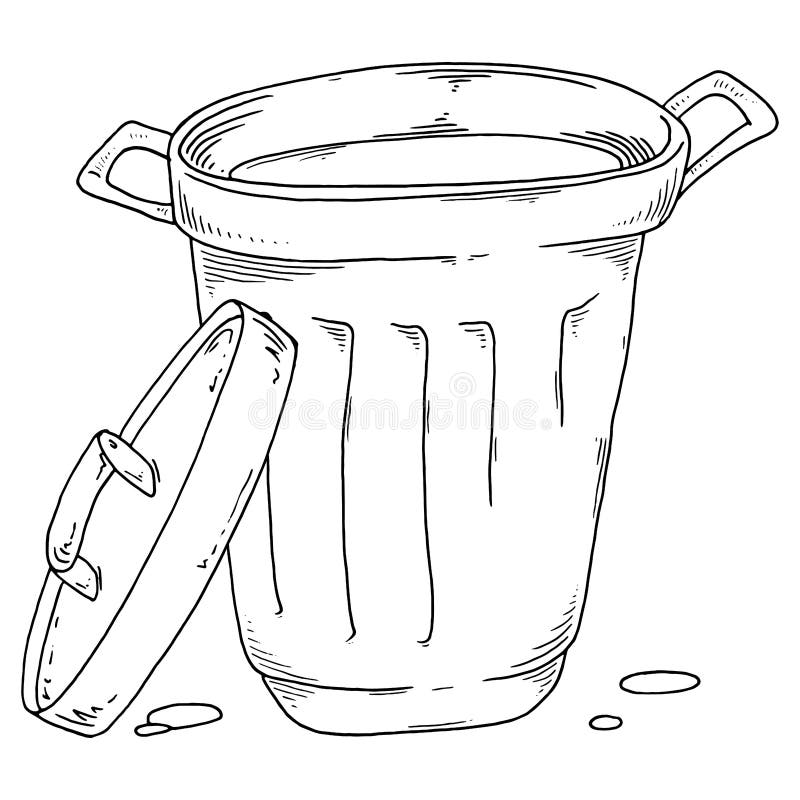 Garbage Can Coloring Page