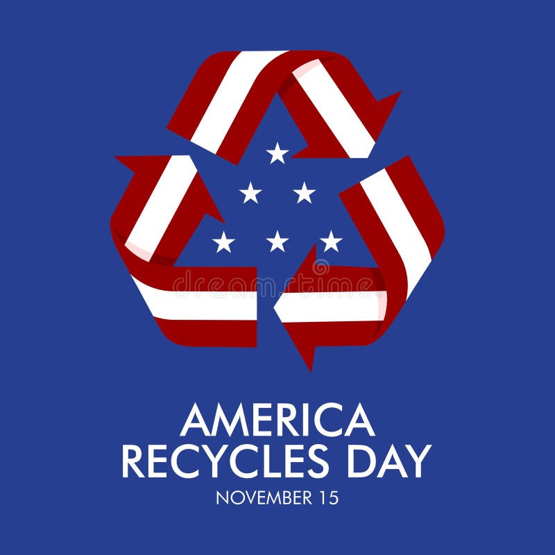 America Recycles Day Sign and Badge Stock Vector - Illustration of ...