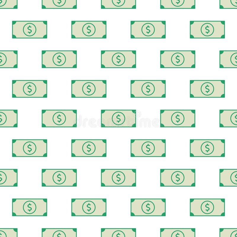 Vector American Dollar Notes Seamless Pattern. Banknotes Backgro Stock ...