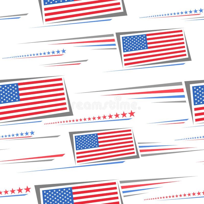 Vector American Flags Seamless Pattern Stock Vector - Illustration of ...