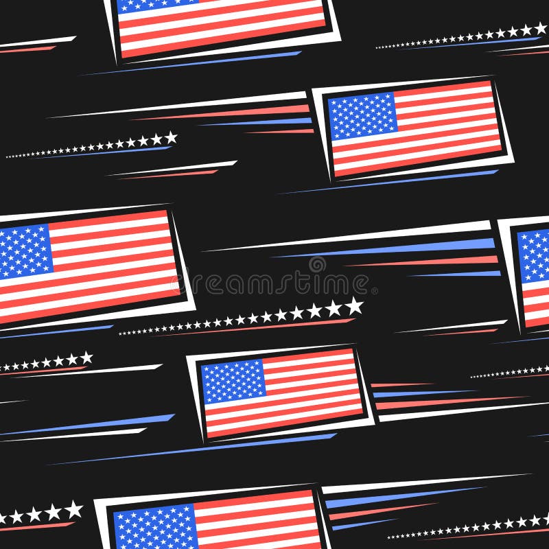 Vector American Flags Seamless Pattern Stock Vector - Illustration of ...