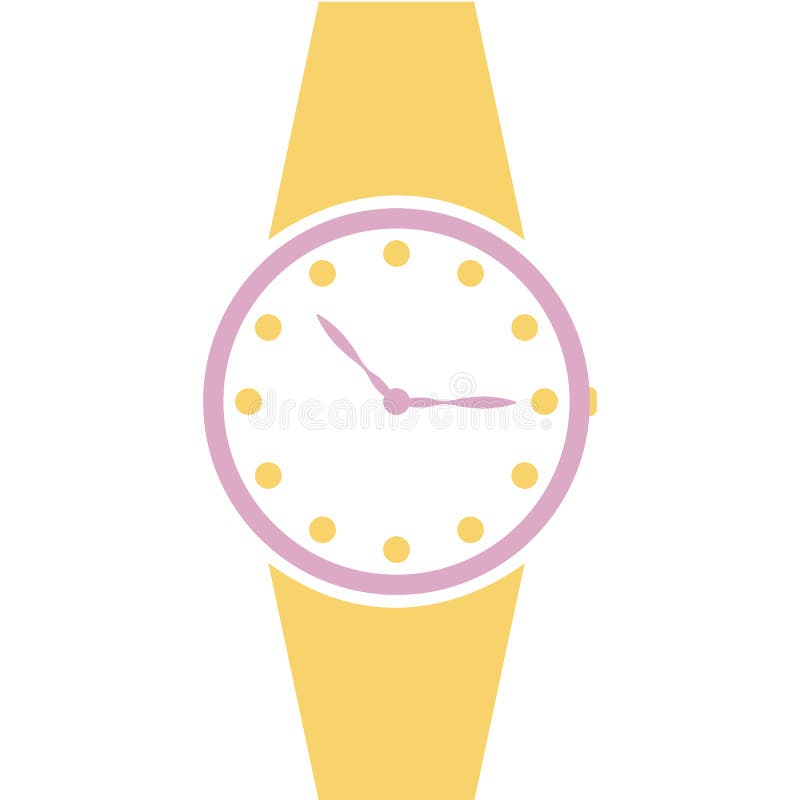 Vector Analog Clock on a Wrist Icon. Symbol of Time Management ...