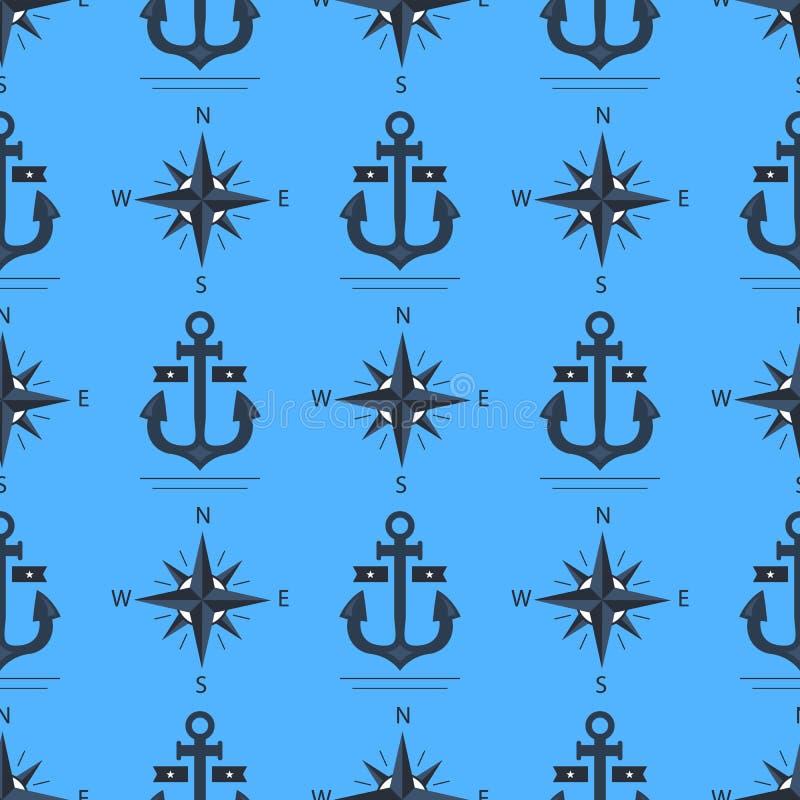 Vector anchor pattern stock vector. Illustration of fabric - 188845034
