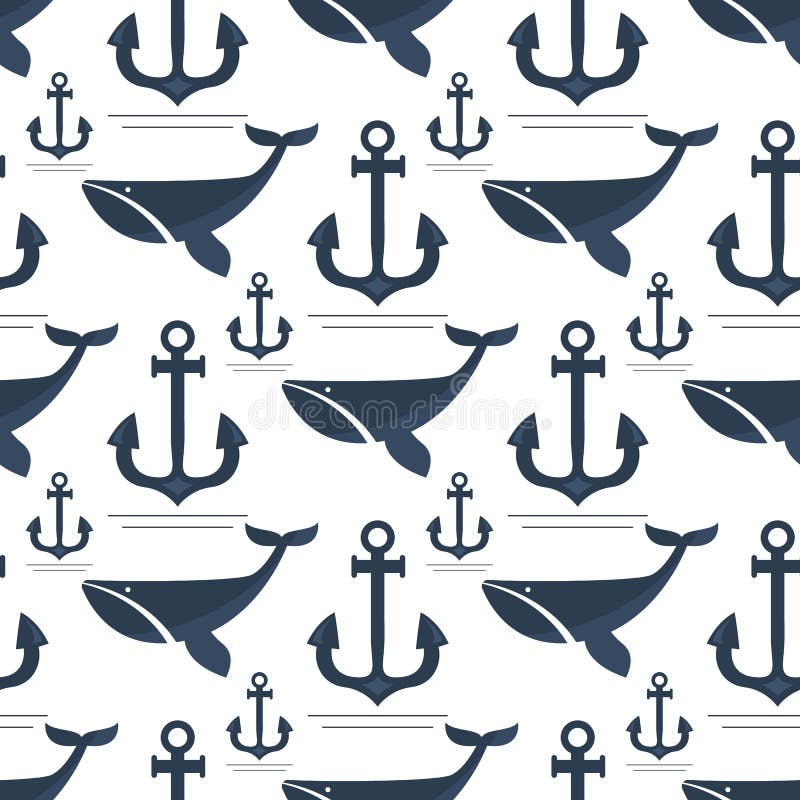 Vector anchor pattern stock vector. Illustration of fabric - 188845061