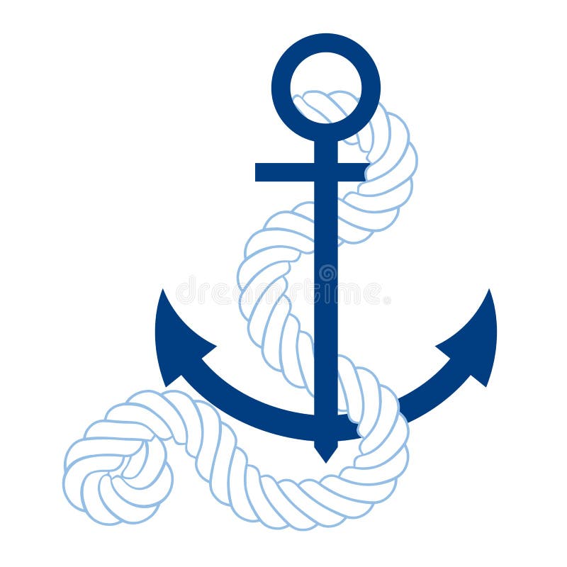 Navy Blue Anchor With Rope