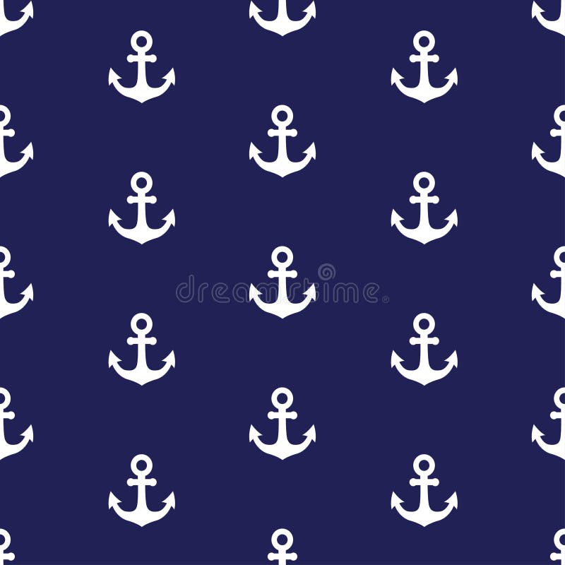 Vector Anchor Seamless Pattern Stock Vector - Illustration of backdrop ...