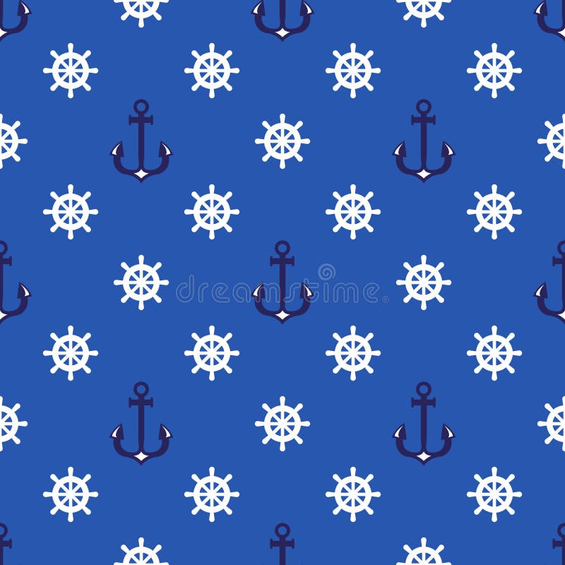 Vector Anchor Seamless Pattern Stock Vector - Illustration of repeat ...