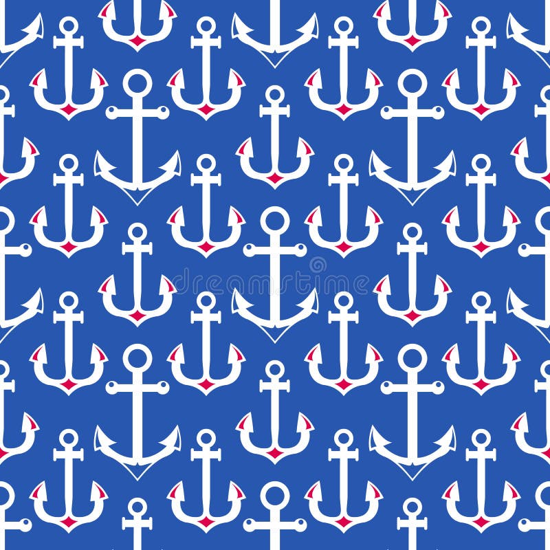Vector Anchor Seamless Pattern Stock Vector - Illustration of ornament ...