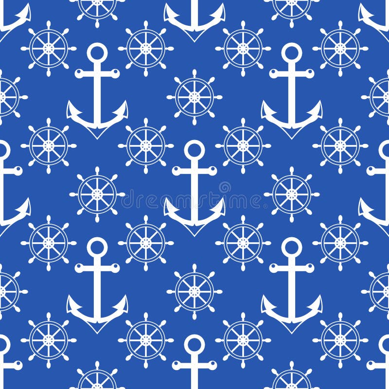 Vector Anchor Seamless Pattern Stock Vector - Illustration of abstract ...