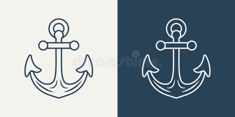 Vector Anchors. Anchor Silhouette Icon Set. Anchor with Outline. Anchor ...