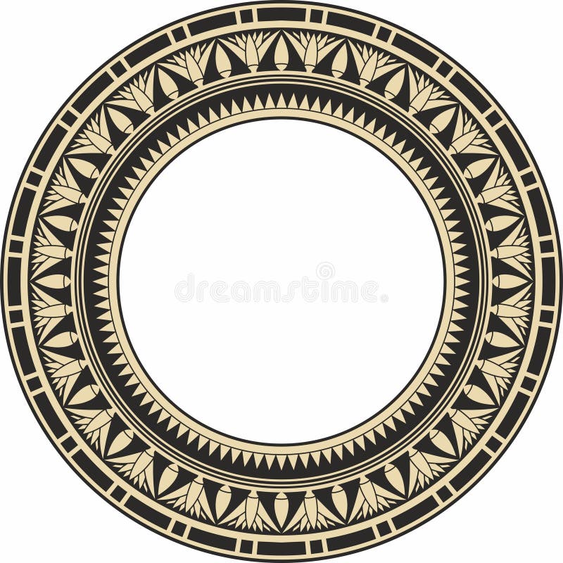 Vector Ancient Golden Egyptian Round Ornament. Stock Vector ...