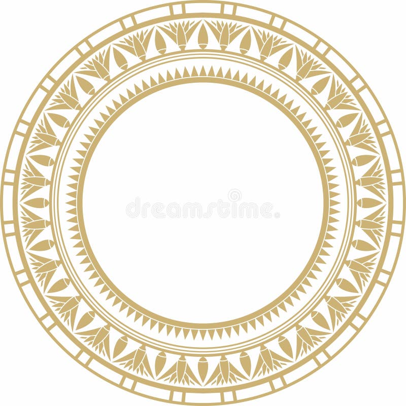 Vector Ancient Golden Egyptian Round Ornament. Stock Vector ...