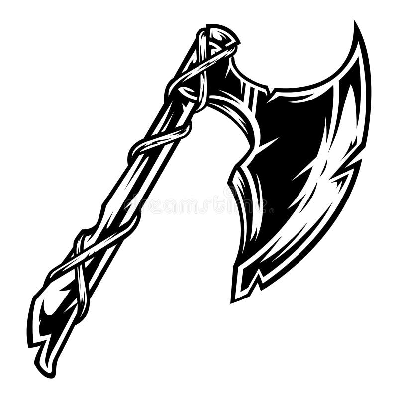 Vector Ancient Old War Axe stock vector. Illustration of nordic - 247086882