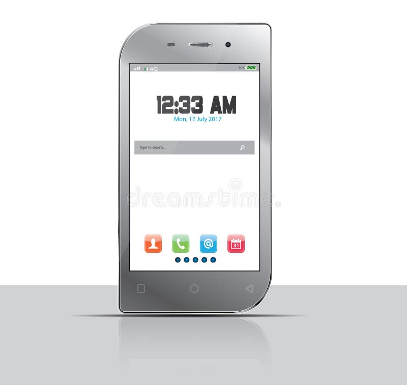 Vector Android Mobile Phone Touch Screen Illustration Editorial Image ...