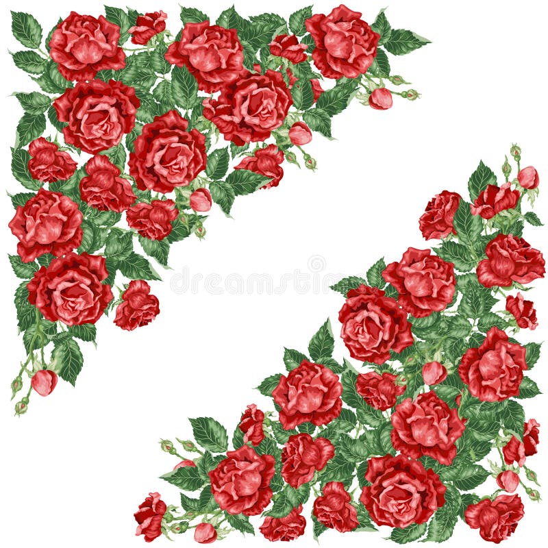 Vector Angle Frame with Roses Stock Vector - Illustration of card ...